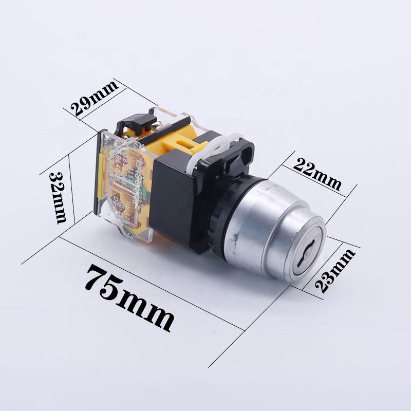 Start Key Switch Power Lock with Key Knob LA38-11xY2 Two-gear Rotating ...