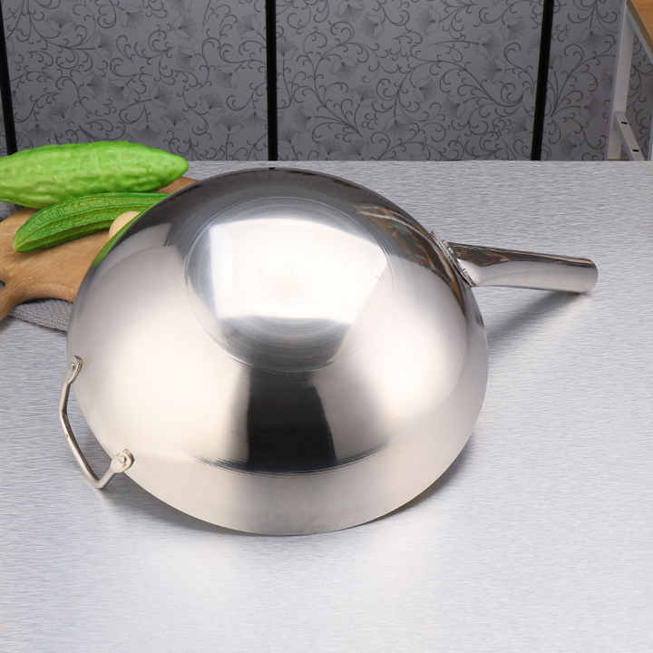 Chinese Wok Pan Stainless Steel Wok Steel 43 cm Factory Chinese ...