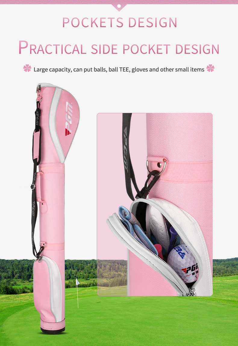 PGM QIAB005 Pink Women mini golf pencil bag-企业官网