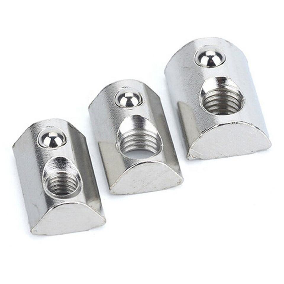 M4 M5 M6 M8 M10 Polished Ball Marble Nut with Spring Loaded Drop-in T ...