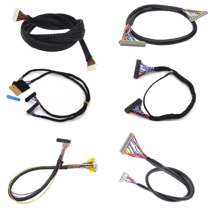 ODM OEM Cable Soldering Laptop LCD LED IPX Display Cable Assembly 20 24 36 40 41 50 Pin LVDS ...