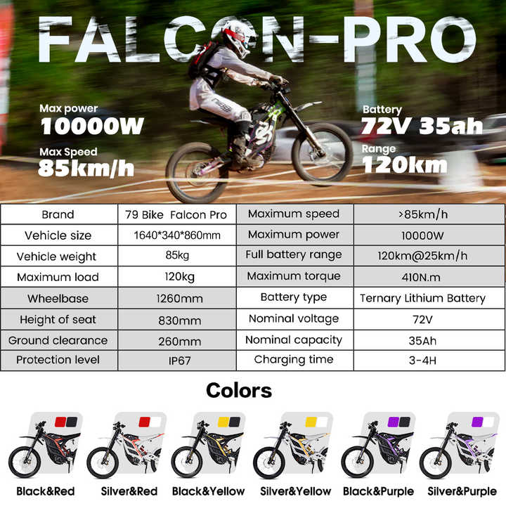 79Bike 72v Peak Power 10000w Off-road Electric Bike 79 Falcon Pro ...