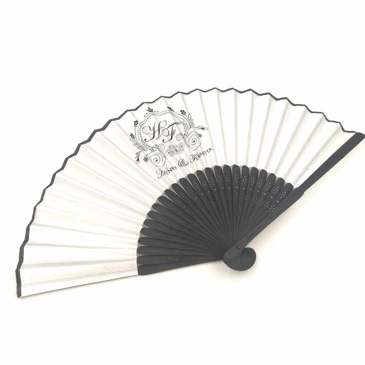 China Factory Wholesale Custom Polyester Church Hand Held Fan Hand Fan Dance Folding Hand Fans