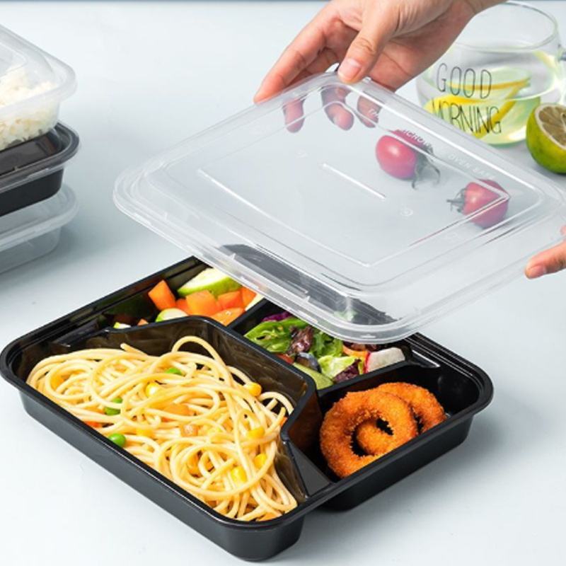 Food-grade Four-compartment Separate Disposable Plastic Lunch Box with ...