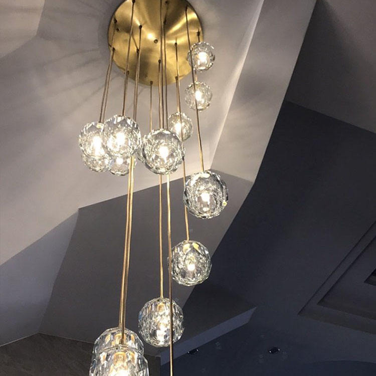 Modern Luxury Indoor Crystal Hanging Chandelier Minimalism Loft Crystal ...