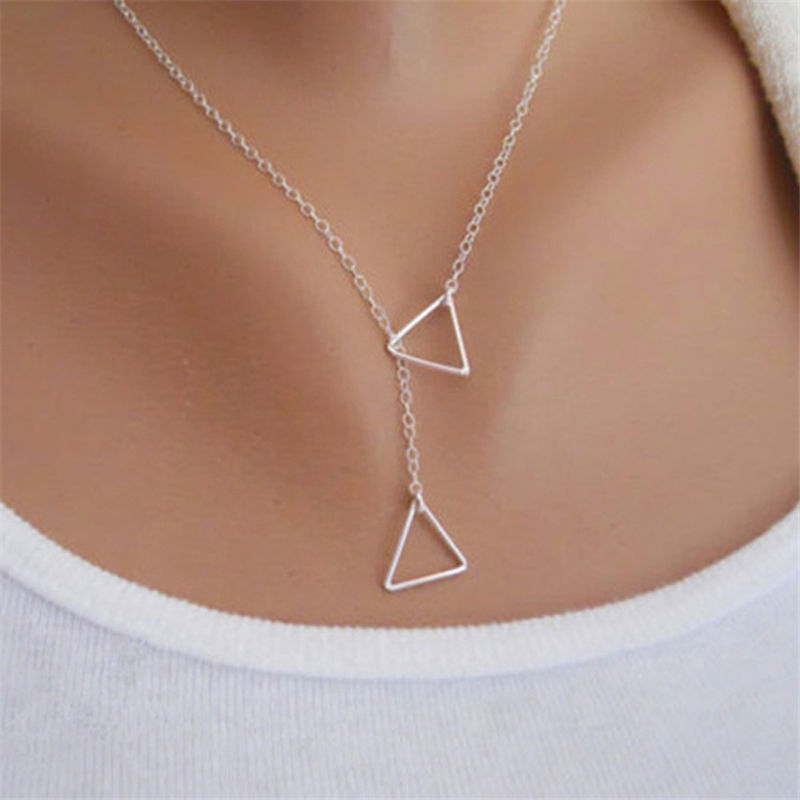 Simple Chains Necklaces Triangle Necklace Delicate Minimal Triangle ...