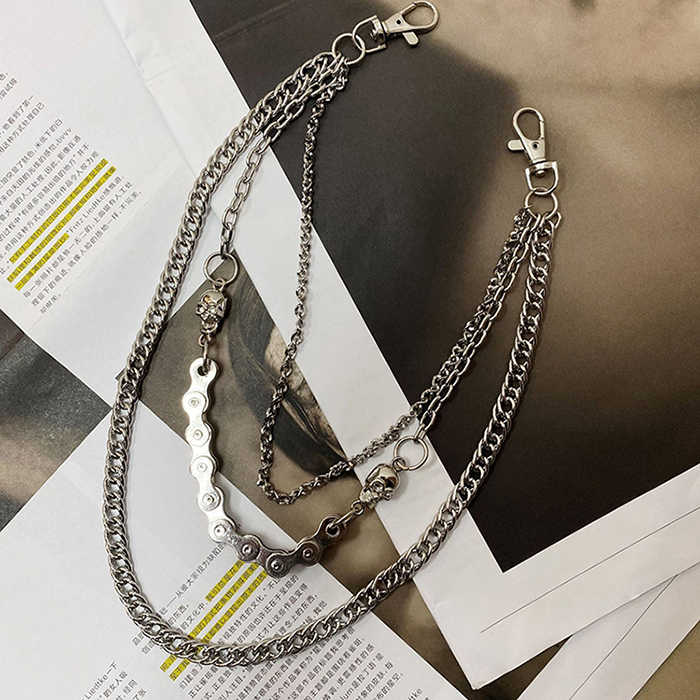 Fashion New Design Punk Pants Chains Hip-hop Pants Chain Men Trousers ...