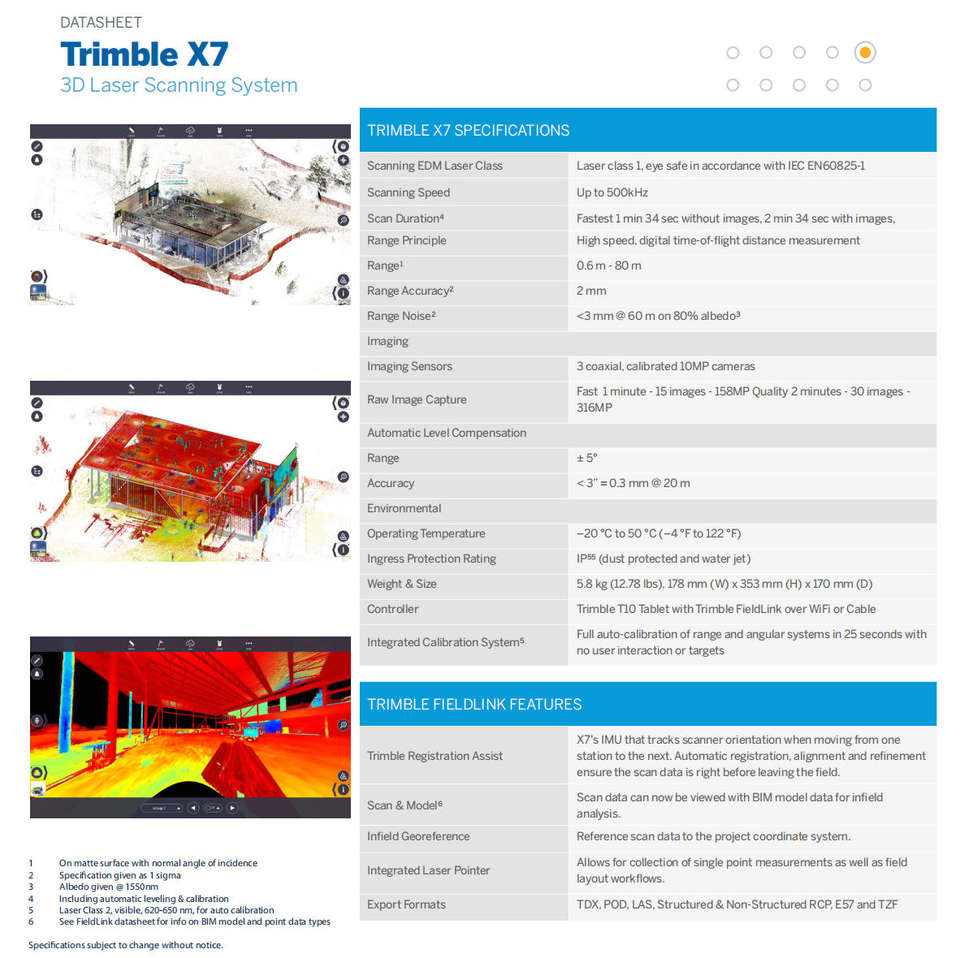 Trimble X7 GNSS RTK 3D Laser Scanner Mapping Geospatial Faro Focus ...