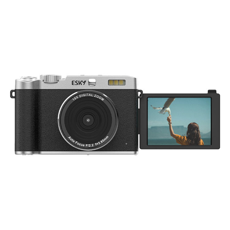 Retro Silvery Flip Screen Shooting 64MP Photo Auto Focus 18X Digital ...