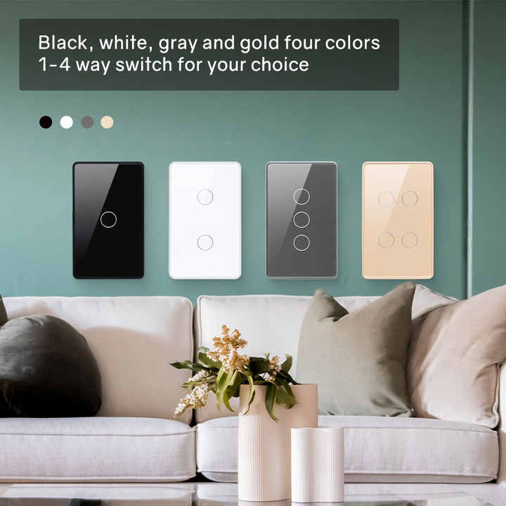 TYSH Ai for Tuya Smart Life Home Light Wall Touch Switch 3 Gang ABS ...