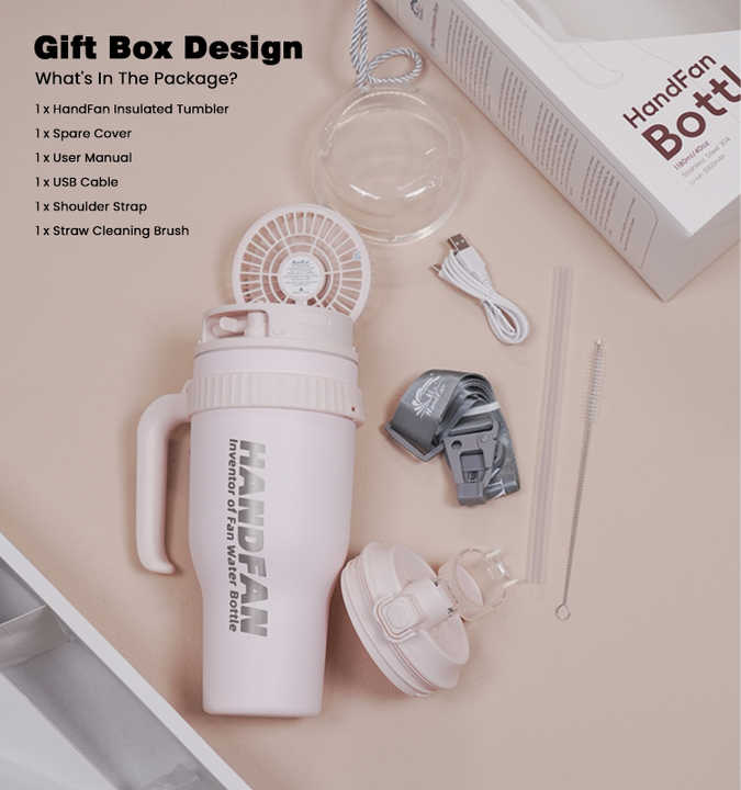 Rechargeable Mini Water Bottle Fan - Perfect Travel Companion