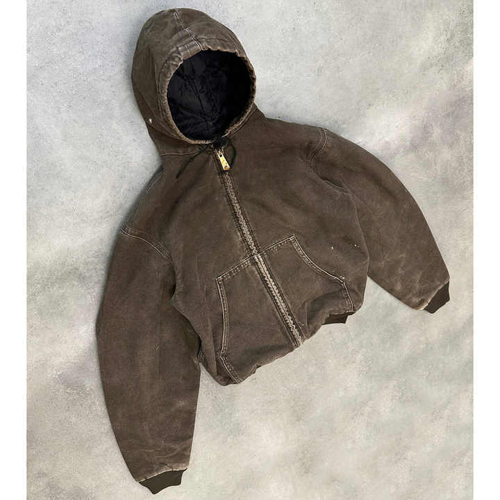 Custom Logo Sun Faded Vintage Zip up Cotton Workwear