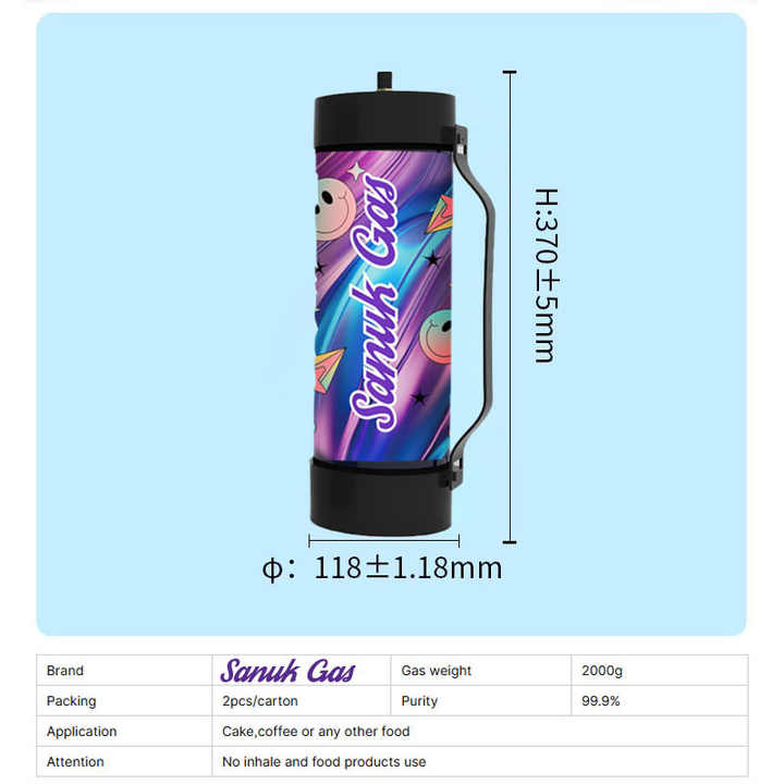 3.3L Europe Local Delivery Whipping Cream Gas Tank 2000g Whipped Cream ...