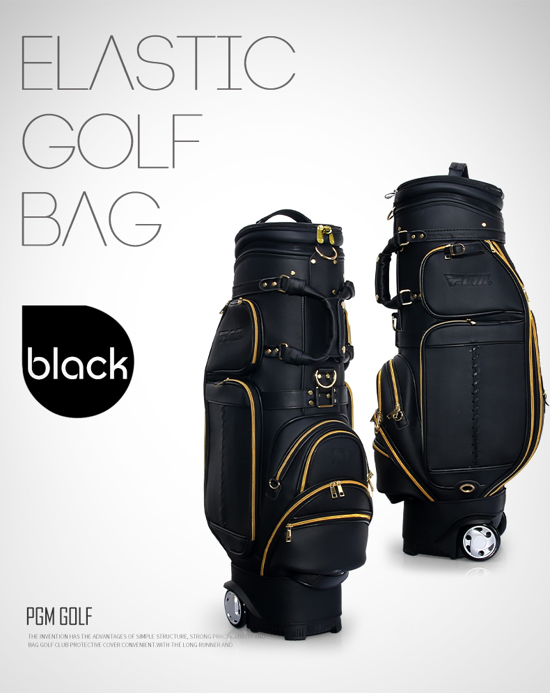 PGM QB043 High Quality Retractable Leather Golf Bag with Wheel-企业官网