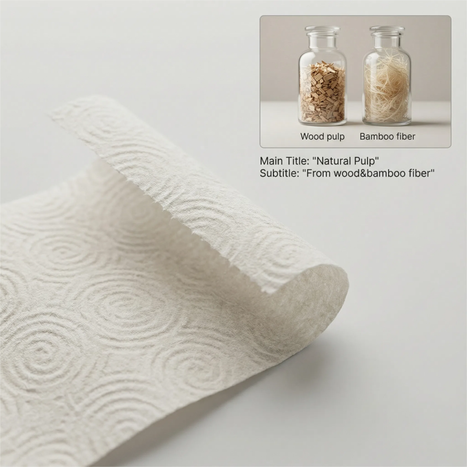 High Water Absorbing Oil Cleaning Tissue Paper Bamboo Wood Pulp ...