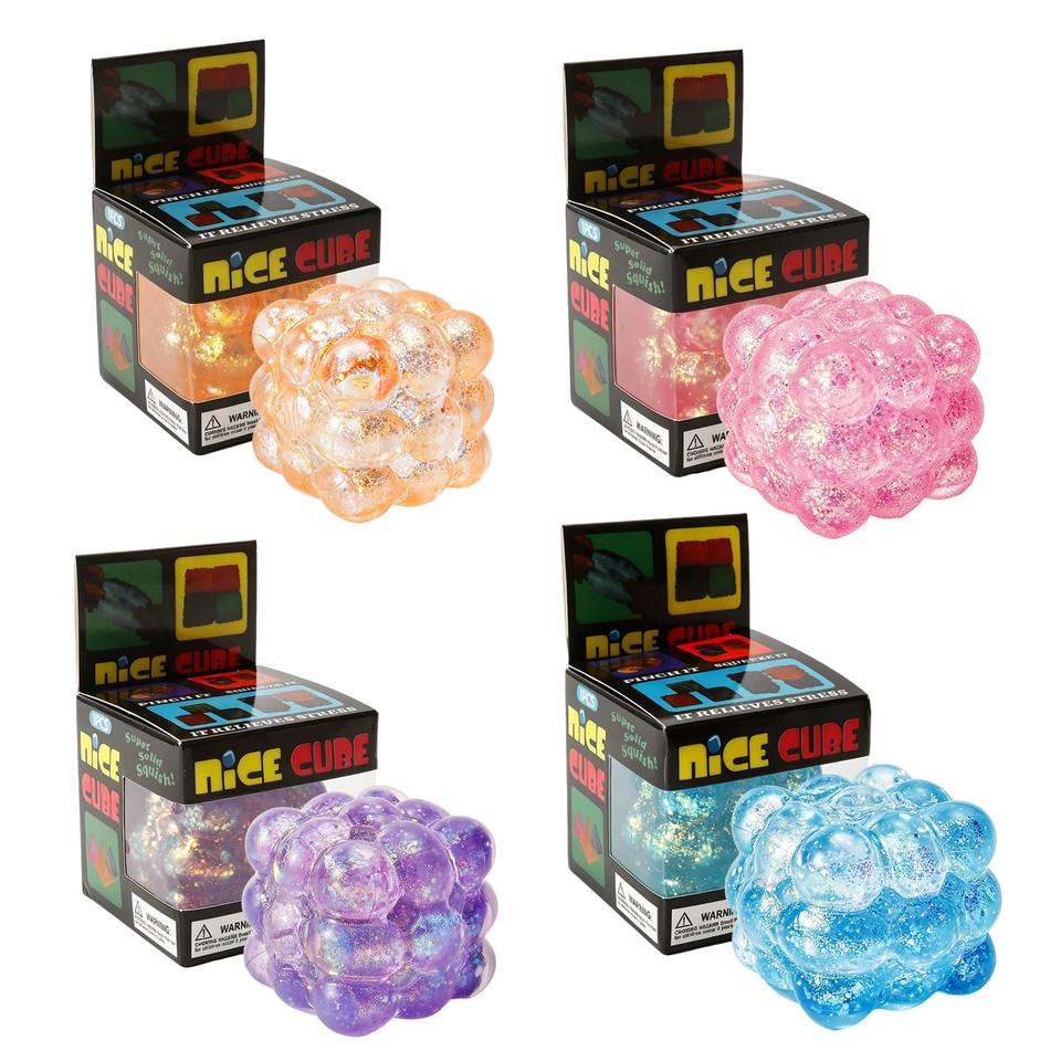 Sparkling Cube Maltose Soft Toy Transparent Cube Squeezing Ball Slow ...