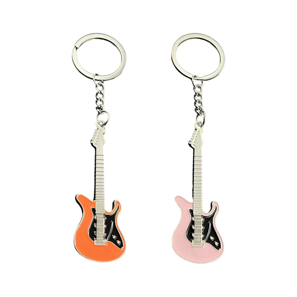 Rock Guitar Metal Keychains Custom Soft Enamel Electric Accessories ...