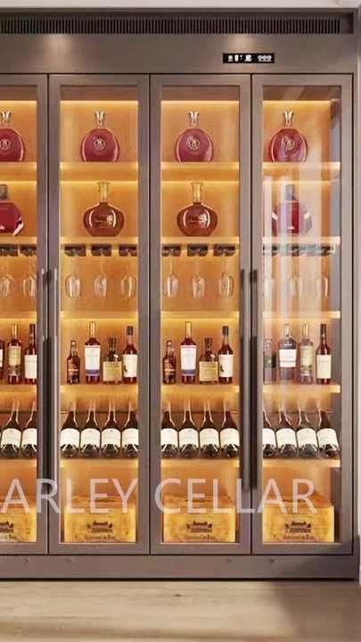 BARLEY Cellar Modern Design Freestanding Full Glass Stainless Steel 304 ...