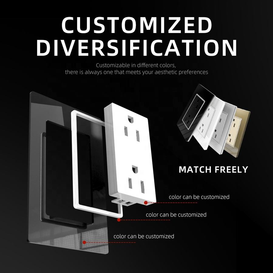 118T Series High Quality Socket and Switch Acrylic Plate Black ...