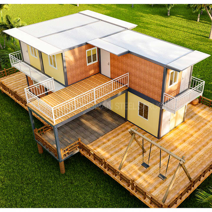 Village Style Fast Assembly Tiny Prefab Flat Packed Houses