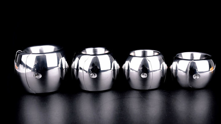 Stainless Steel Scrotum Squeeze Cock Rings Penis Restraint Weight Training Sex Toys For Men