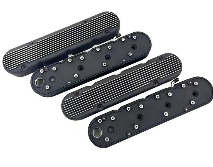 Aluminum Engine Finned Black Valve Covers with Coil Mounts and Covers ...