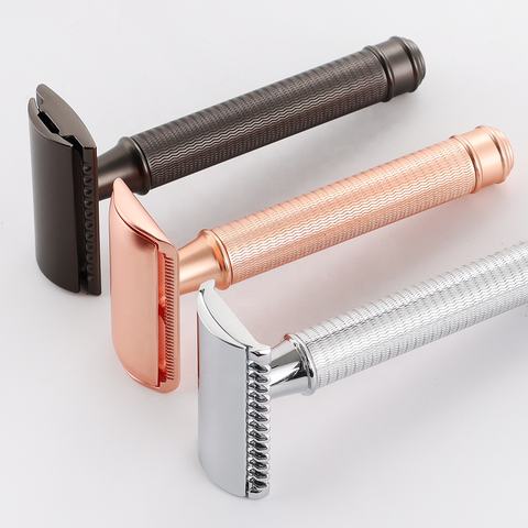 Mens Straight Metal Stainless Steel Double Edge Shaving Safety Razor ...