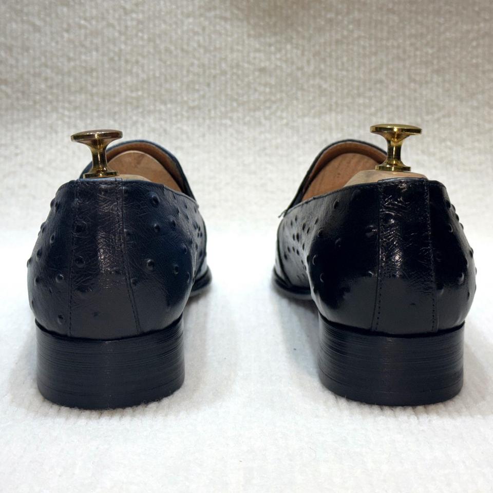 Men's New Ostrich-Pattern Pointed Toe Slip-On Loafers Breathable ...
