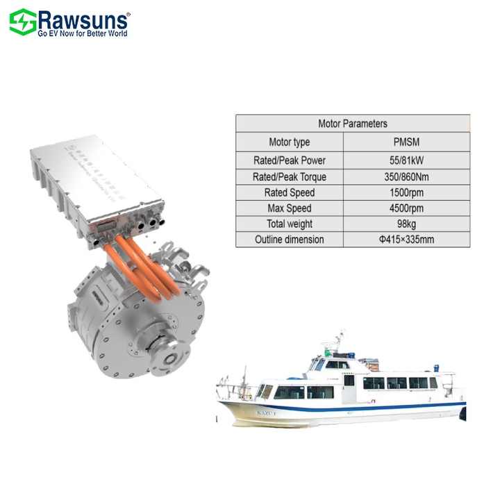 Rawsun Electric Motor for Car 50kw 90kw 350Nm RSTM262J Electric Car Conversion Kit 4.5T Truck/6M ...