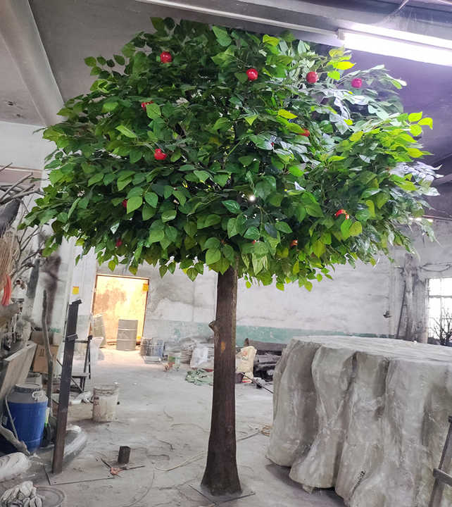 Green Large Faux apple Tree Indoor Plant Decorative Reusable Artificial ...
