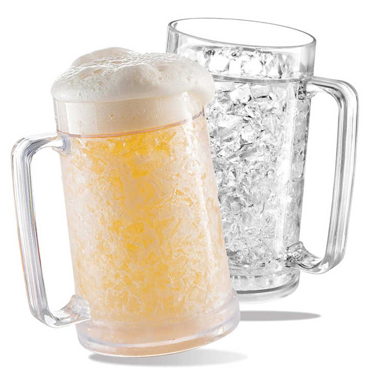 16oz Clear Insulated Acrylic Plastic Double Wall Beer Mug