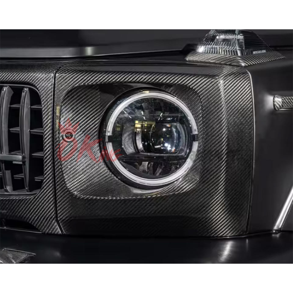 W465 G-wagon Real Carbon Fiber Headlights Frame Cover for Mercedes Benz ...