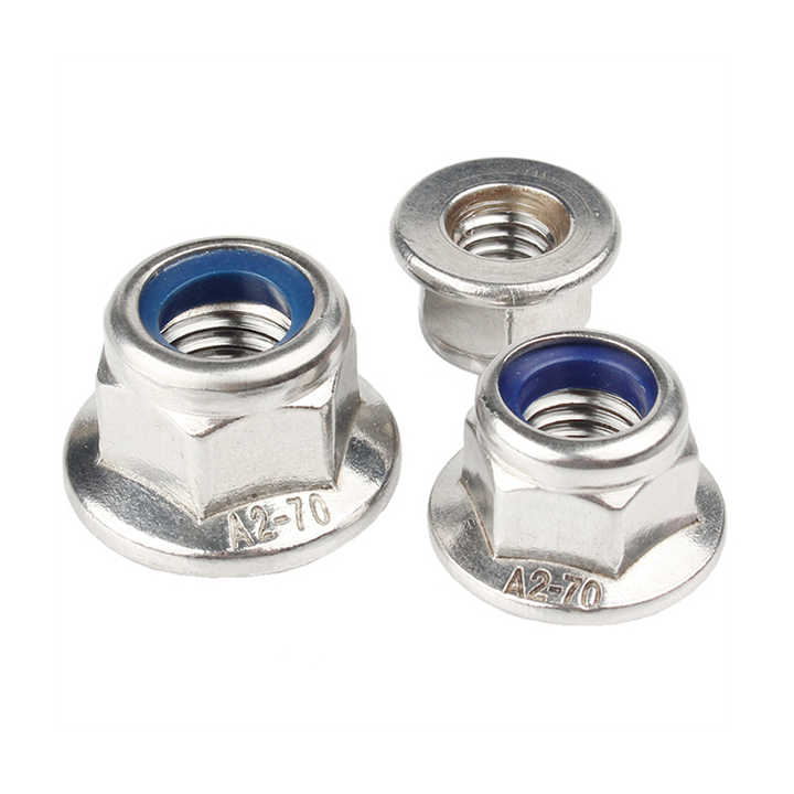 M3 M4 M5 M6 M8 M10 M12 M14 M16 DIN6926 Stainless Steel 304 Nylock Nut Flange Nylon Insert ...