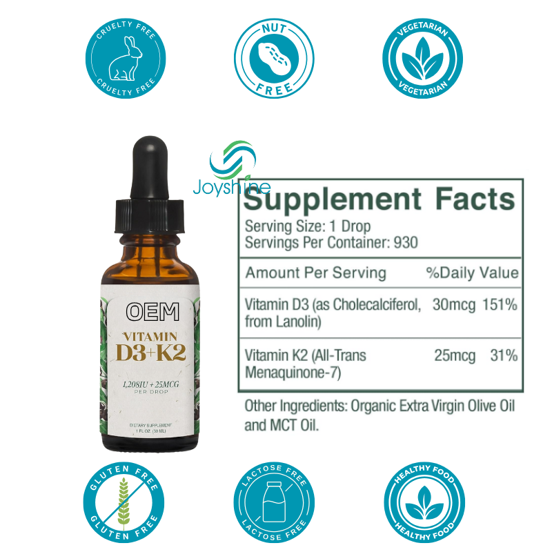 OEM Private Label Vitamin D3+K2 Liquid Drops | 1208IU+25MCG Per Drop ...