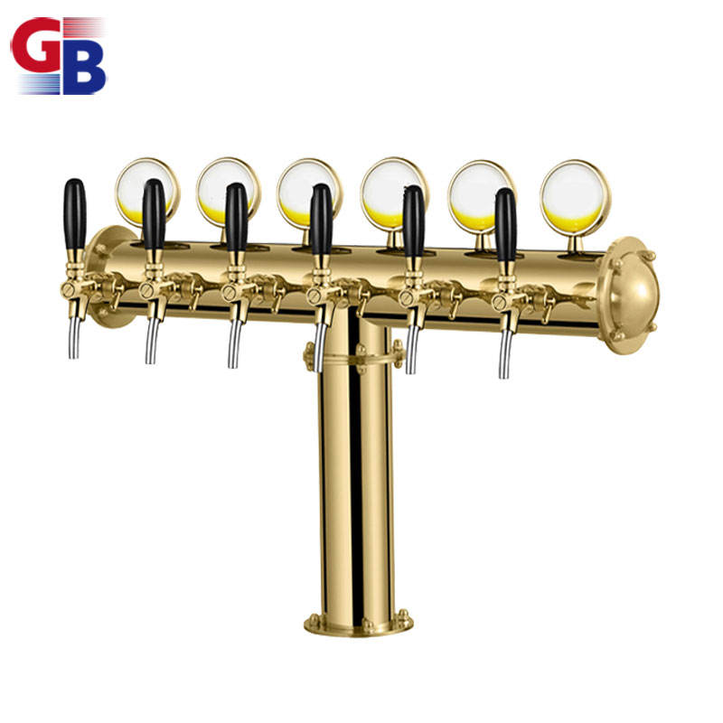 T-Shaped Draft Beer Tower Column With Six Taps For Kitchen Tables And ...