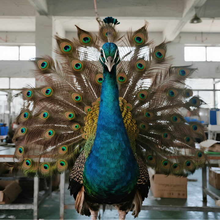Custom Life Size Animal Park Realistic Simulation Animatronic Peacock ...
