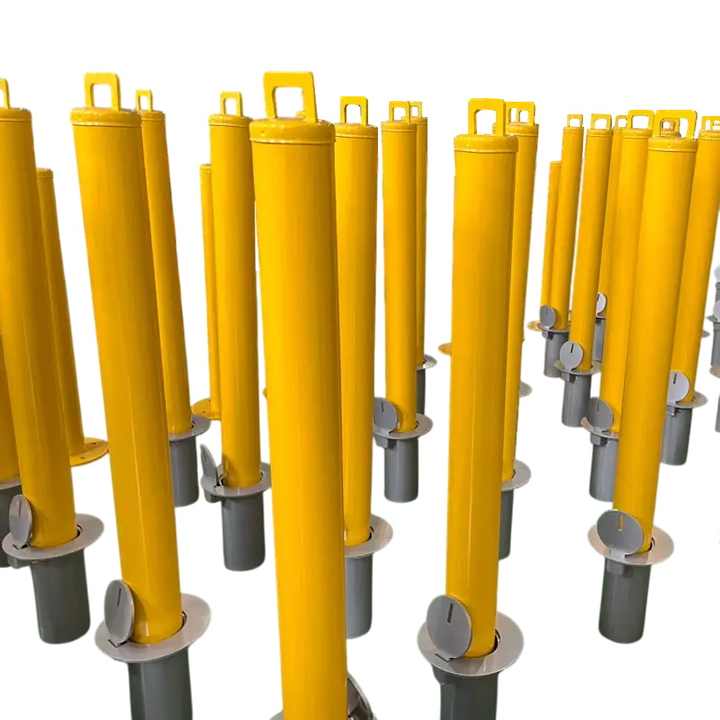 Road Warning Post Outdoor Parking Bollard Metal Steel Key Lockable ...