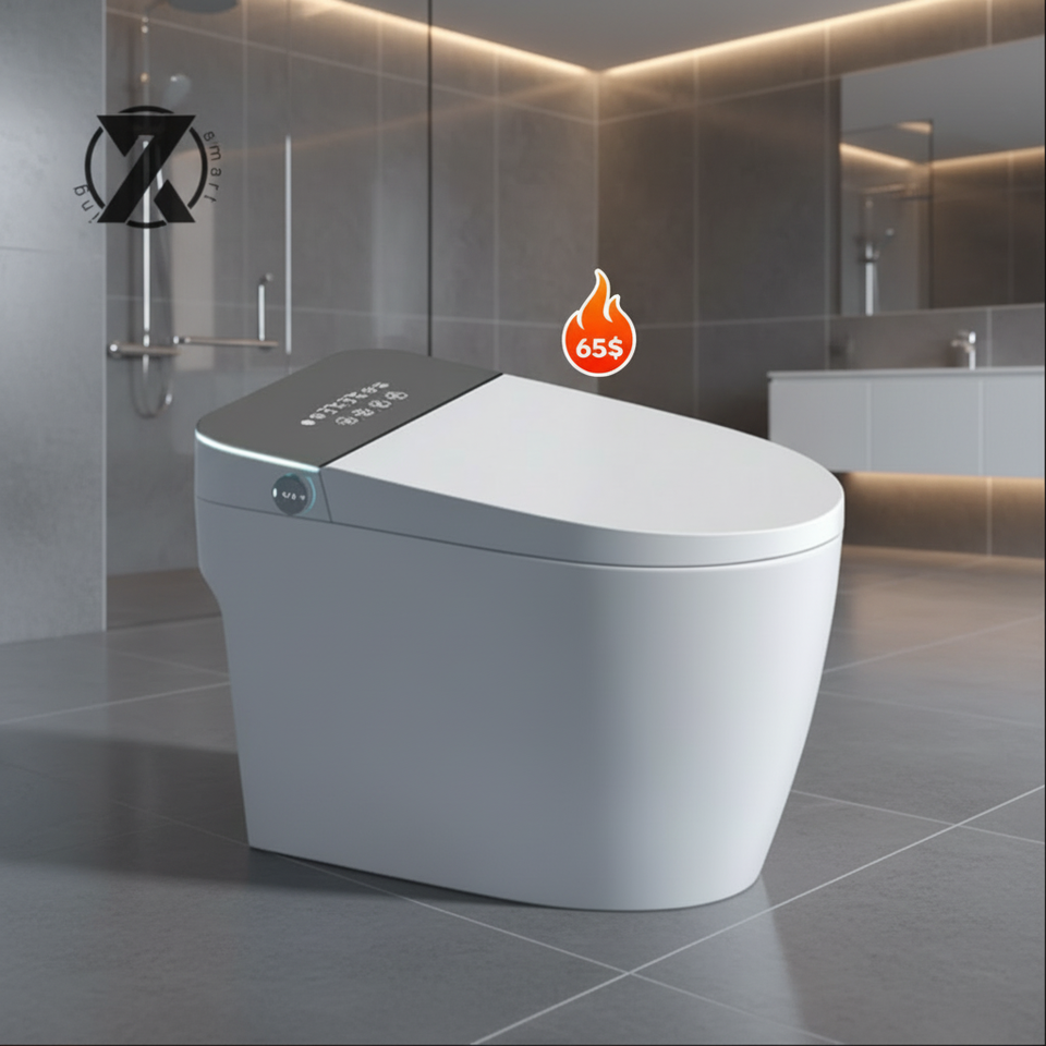 110V Factory Modern Smart Digital Toilet Seat Warmer S-trap Flushing ...