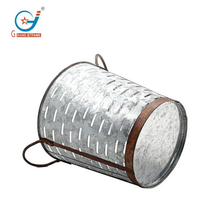 Rustic Florist Metal Olive Flower Buckets - Vintage Decor