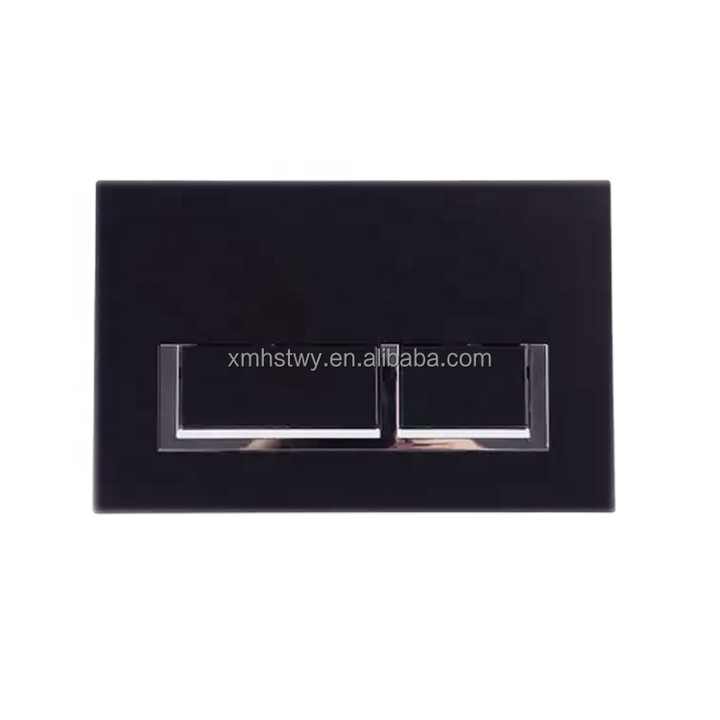Matte Black Concealed Cistern Dual Flush Push Button Plate ABS Dual ...