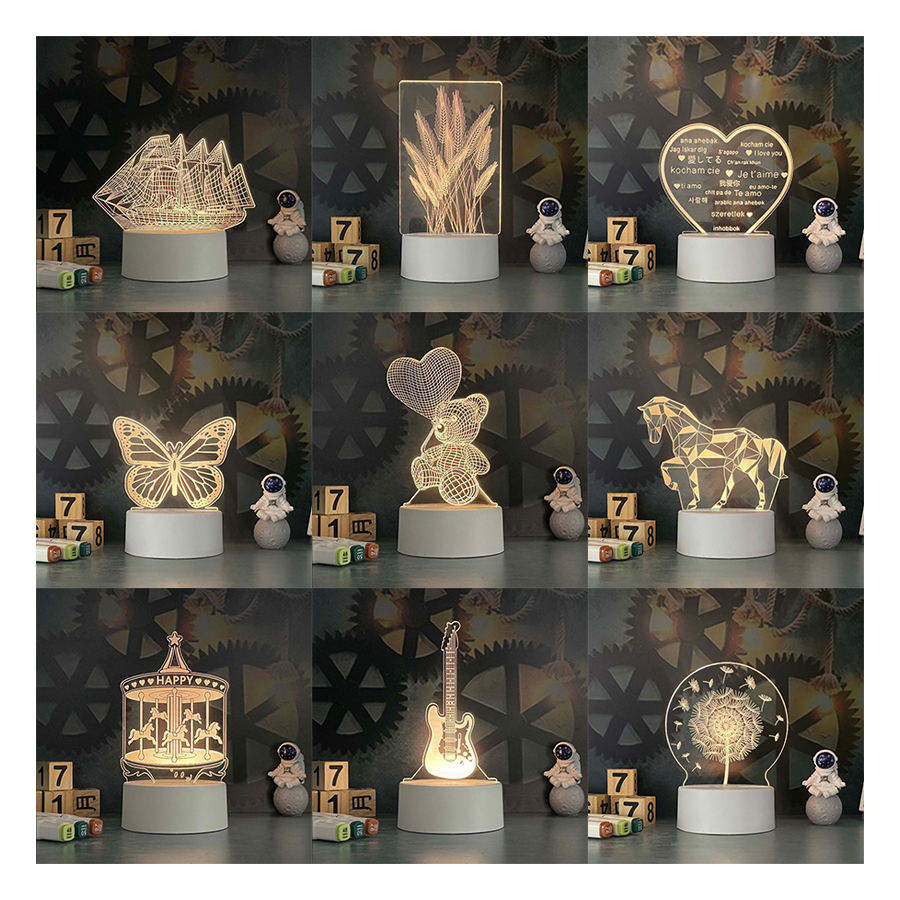 Wholesale LED Base Night Light - 3D Illusion Acrylic Lamp