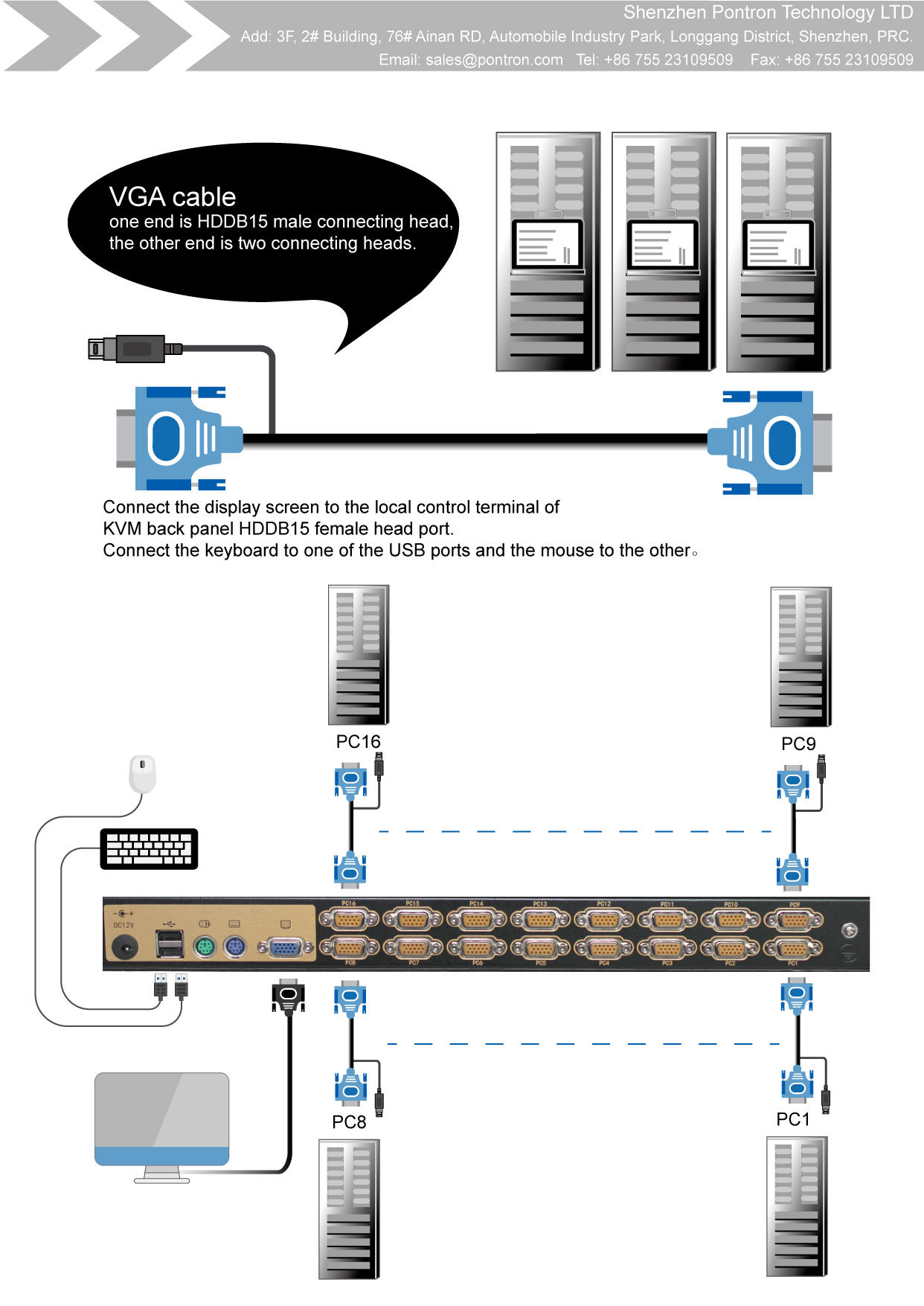 1U LCD KVM Drawer Rack Mount Vga KVM Switch 8 Ports KVM Console Cost ...