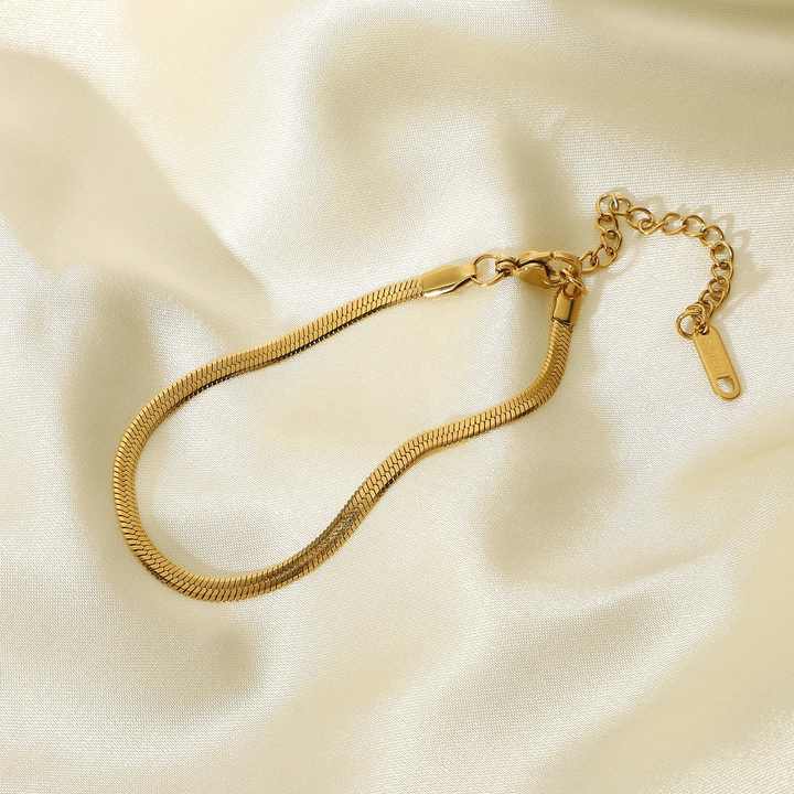 2021 Simple 3MM Snake Chain Bracelet - 18K Gold Plated