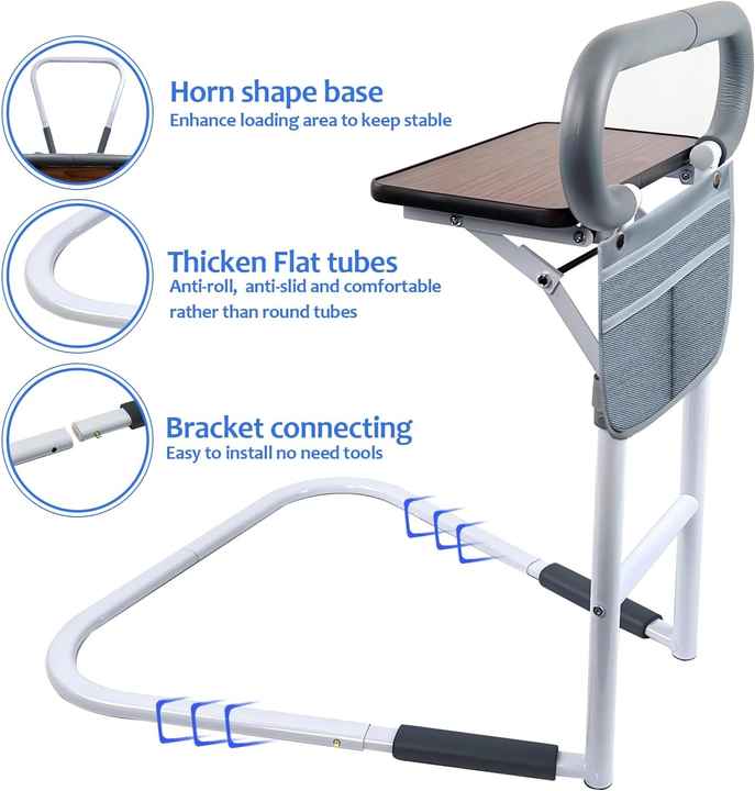 Foldable Table with Storage Pouch and Bed Assist Rails Effective ...
