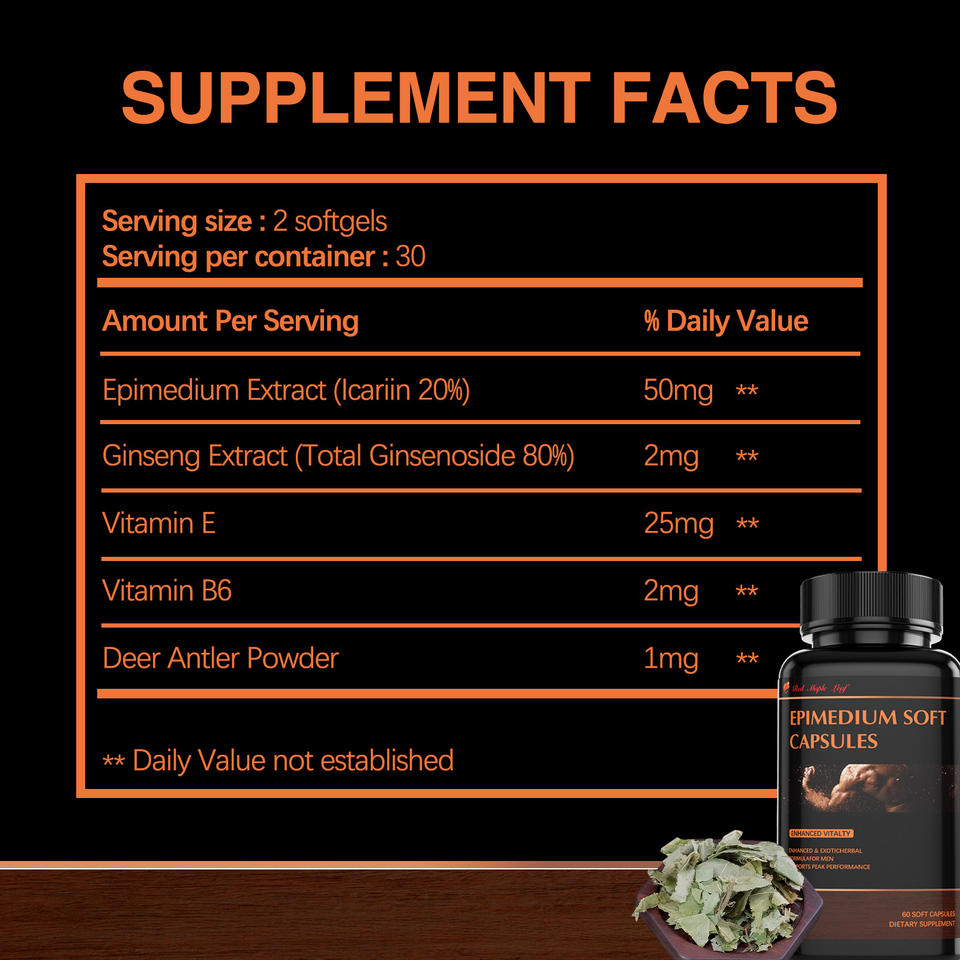 Epimedium Softgels - High Potency Antioxidant Supplement, Natural ...