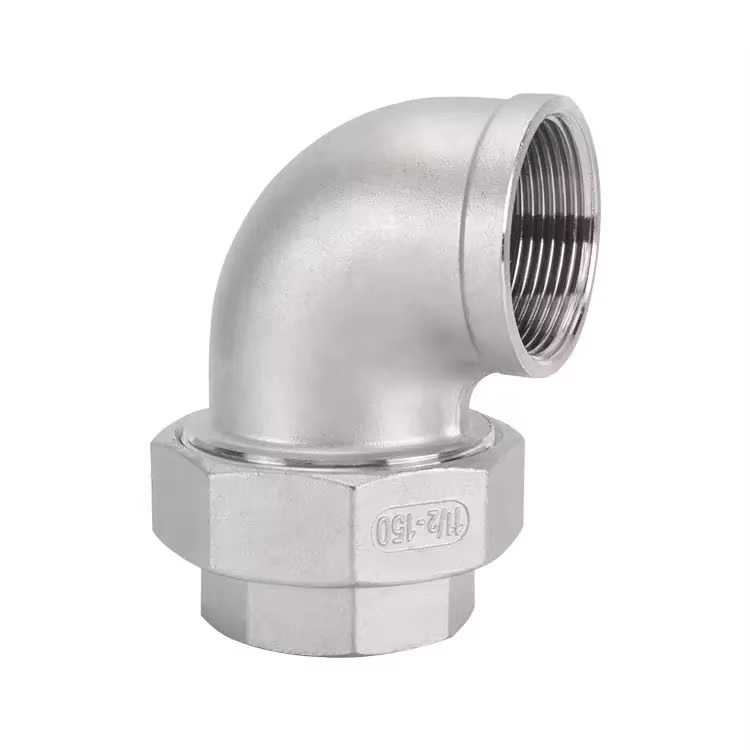 Stainless Steel Gas Union Female Thread 90 Degree Union Elbow /FF Pipe ...