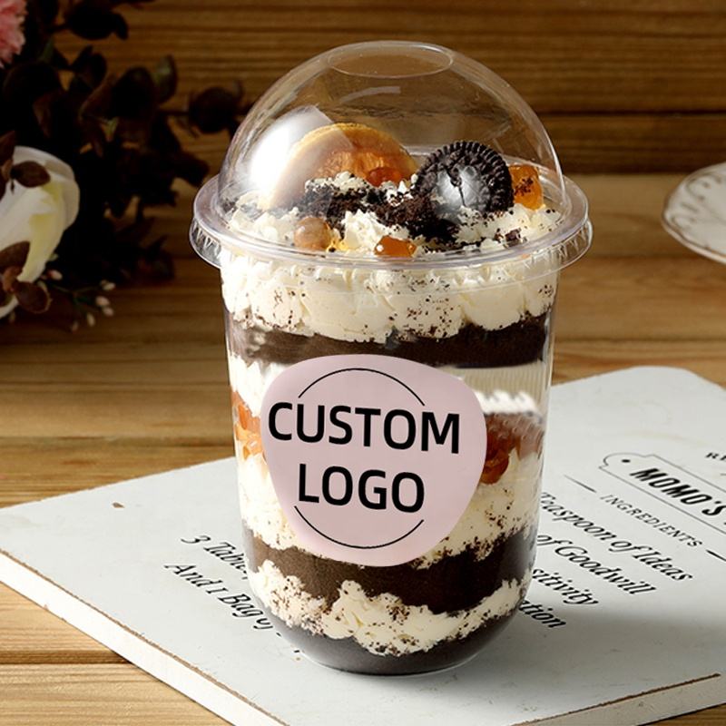 Disposable U Shape PET Cup Takeaway Packaging Juice Dessert Ice Cream ...