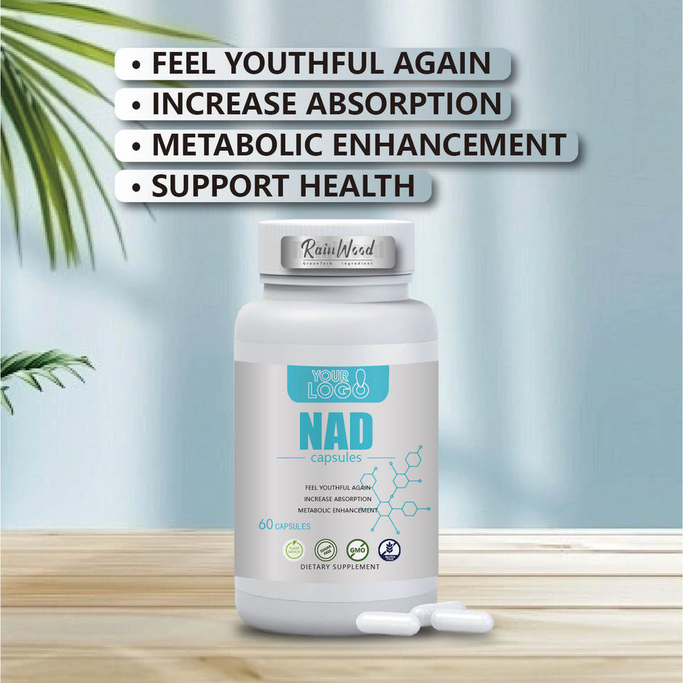 Rainwood Private Label NAD Capsules 500mg Food Grade Supplement ...
