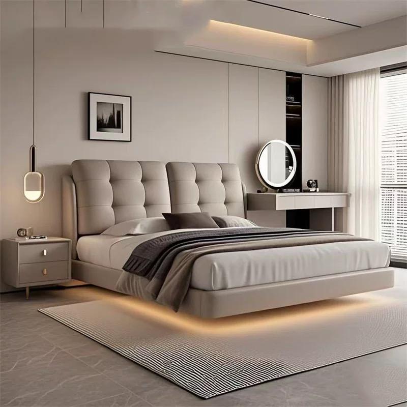Modern Luxury Wooden Bedroom Furniture - Soft Upholstered Beds
