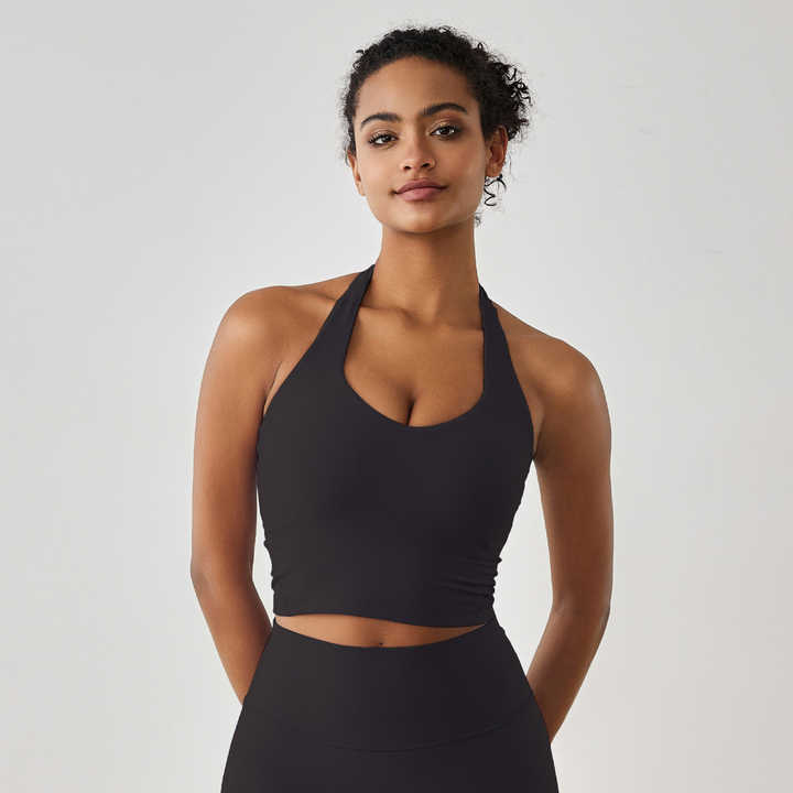 Custom Logo Wide Hem Padded Sports Bra & Gym T-shirt For Women Odm